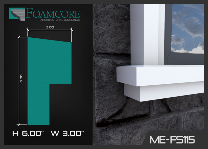 Flat Stock Window Sill | ME-FS115 – FOAMCORE ARCHITECTURAL ELEMENTS