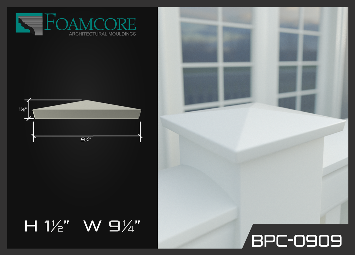 Newel Post Cap | BPC0909 – FOAMCORE ARCHITECTURAL ELEMENTS