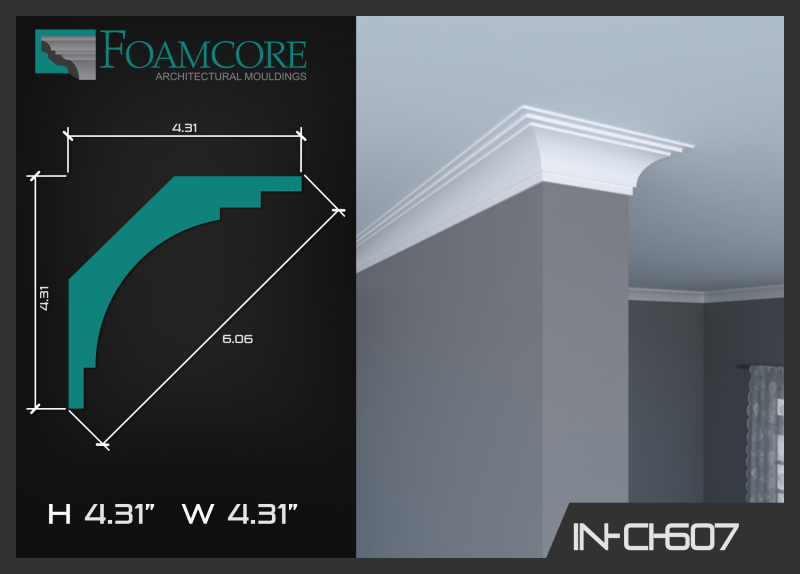 Crown Moulding | ME-IN-CI607 – FOAMCORE ARCHITECTURAL ELEMENTS
