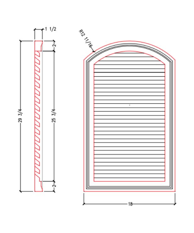 Functional Arch Louver with Eyebrow Top | POLE – FOAMCORE STORE