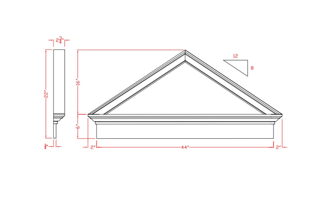 Peaked Pediment with Crosshead | HP – FOAMCORE STORE
